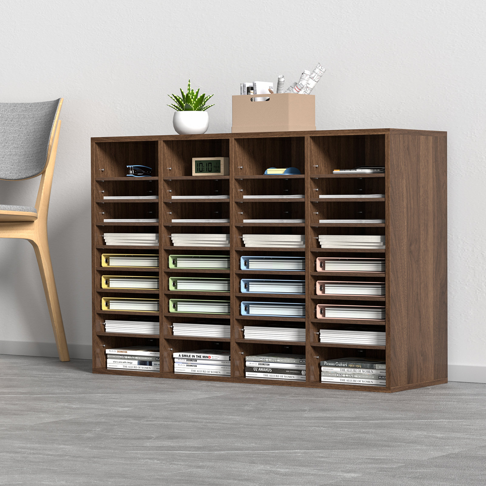 VEVOR 36 Compartments Office Mailbox with Adjustable Shelves, Wood ...