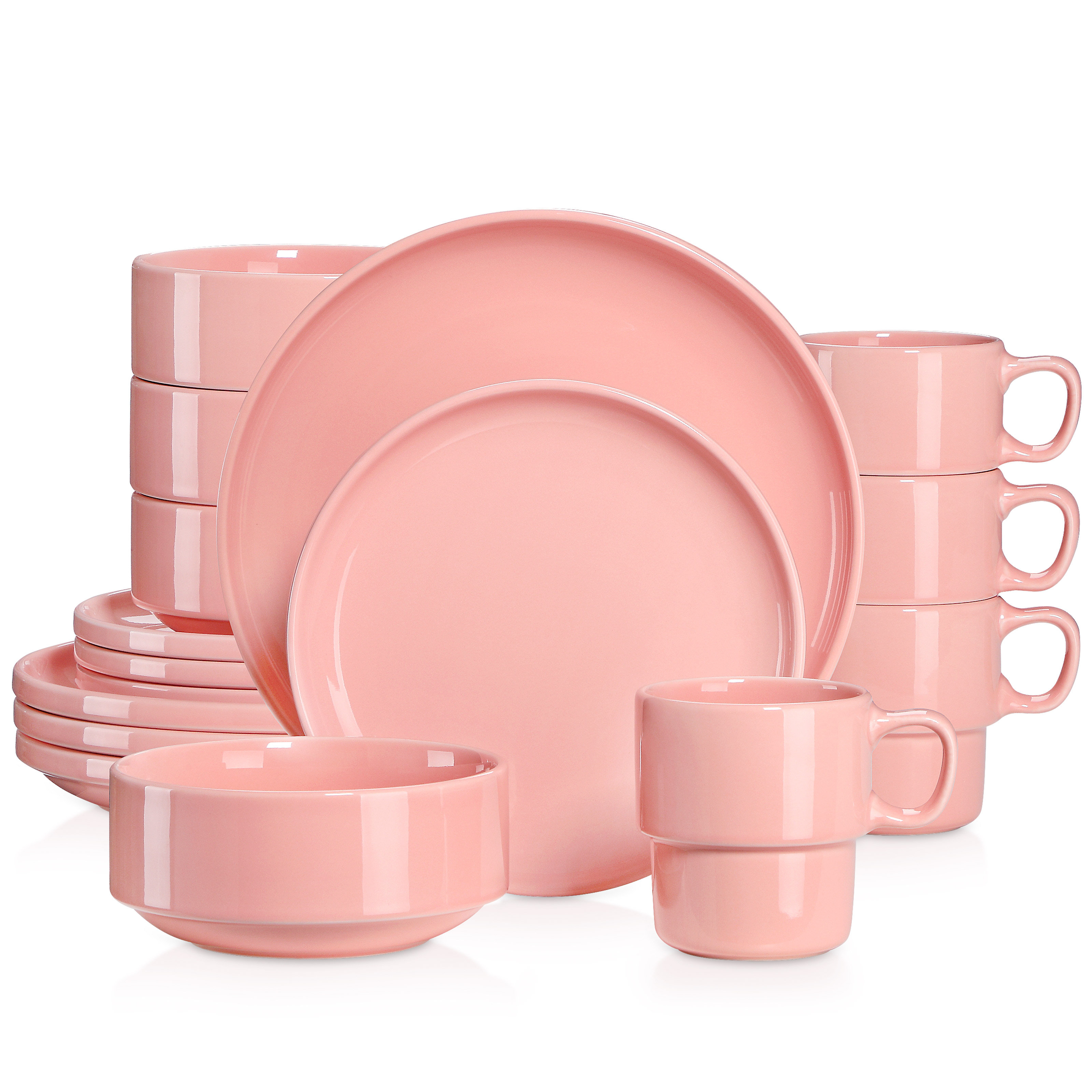 LOVECASA 16 Piece Stoneware Dinnerware Set - Service for 4 & Reviews ...