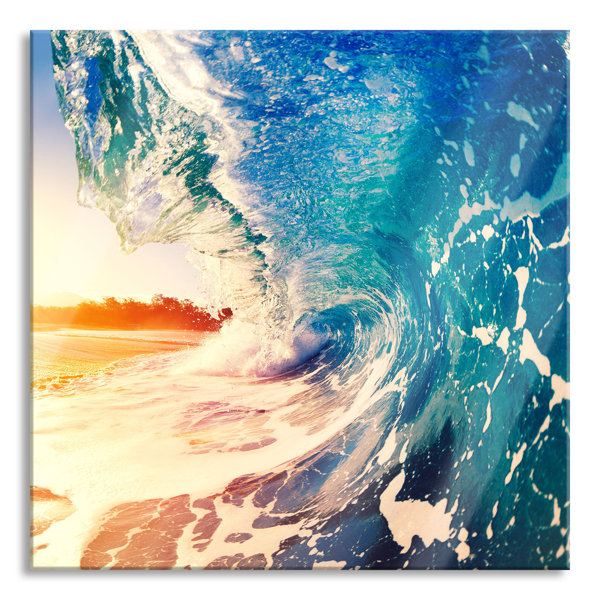 Highland Dunes Giant Wave at Sunrise - Unframed Photograph on Glass ...