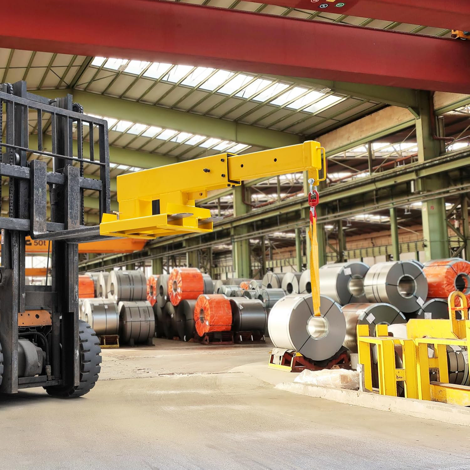 ASOPIX Adjustable Forklift Jib Boom Crane, 5500lbs Capacity Forklift ...