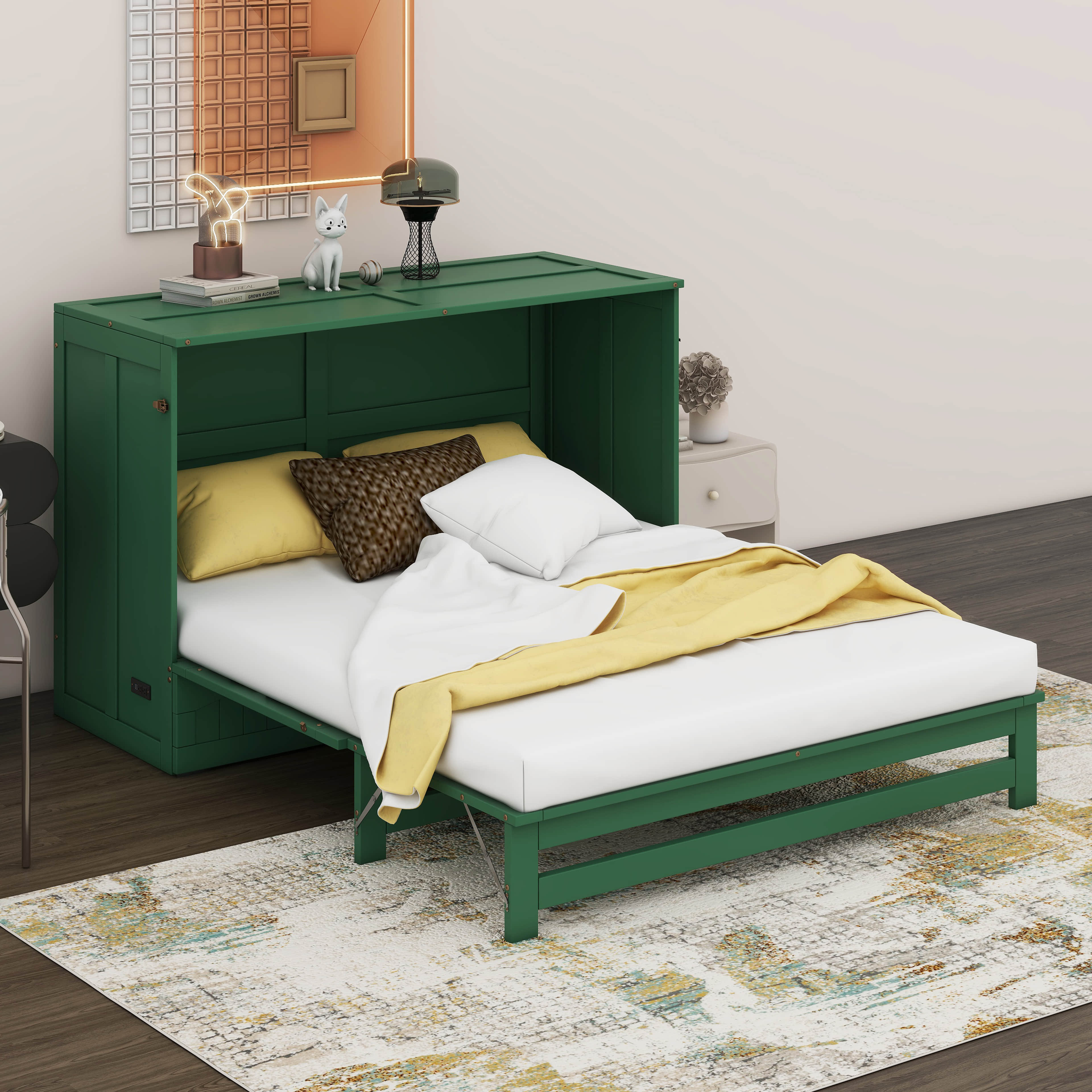 Red Barrel Studio Lexington Queen Size Murphy Bed With Built-In ...