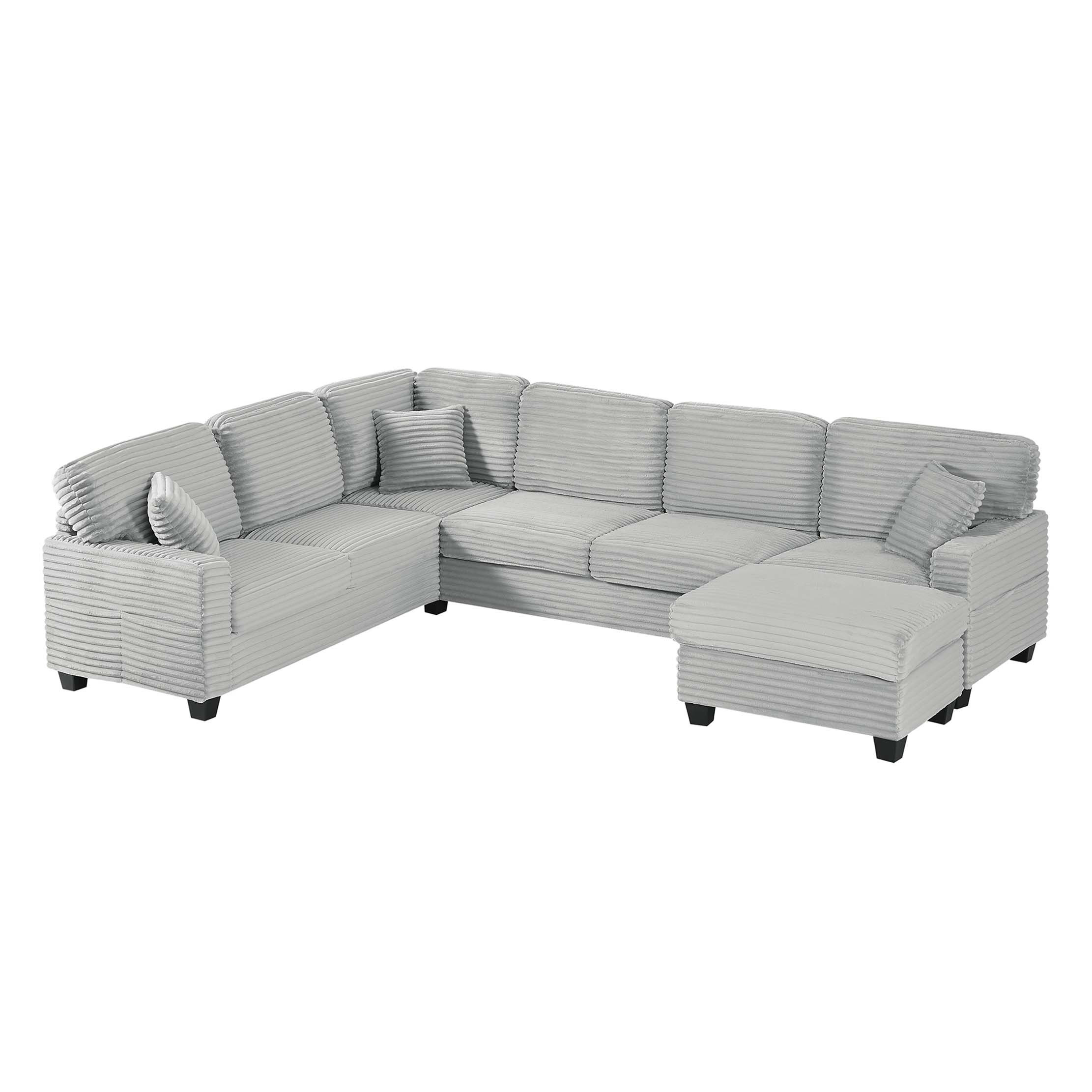 George Oliver Sectional Sofa U-Shaped Sectional 125.2" Upholstered L ...