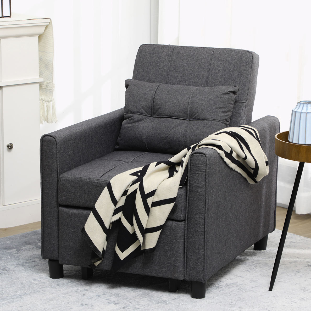 Latitude Run® Sleeper Convertible Chair Bed with Adjustable Backrest ...