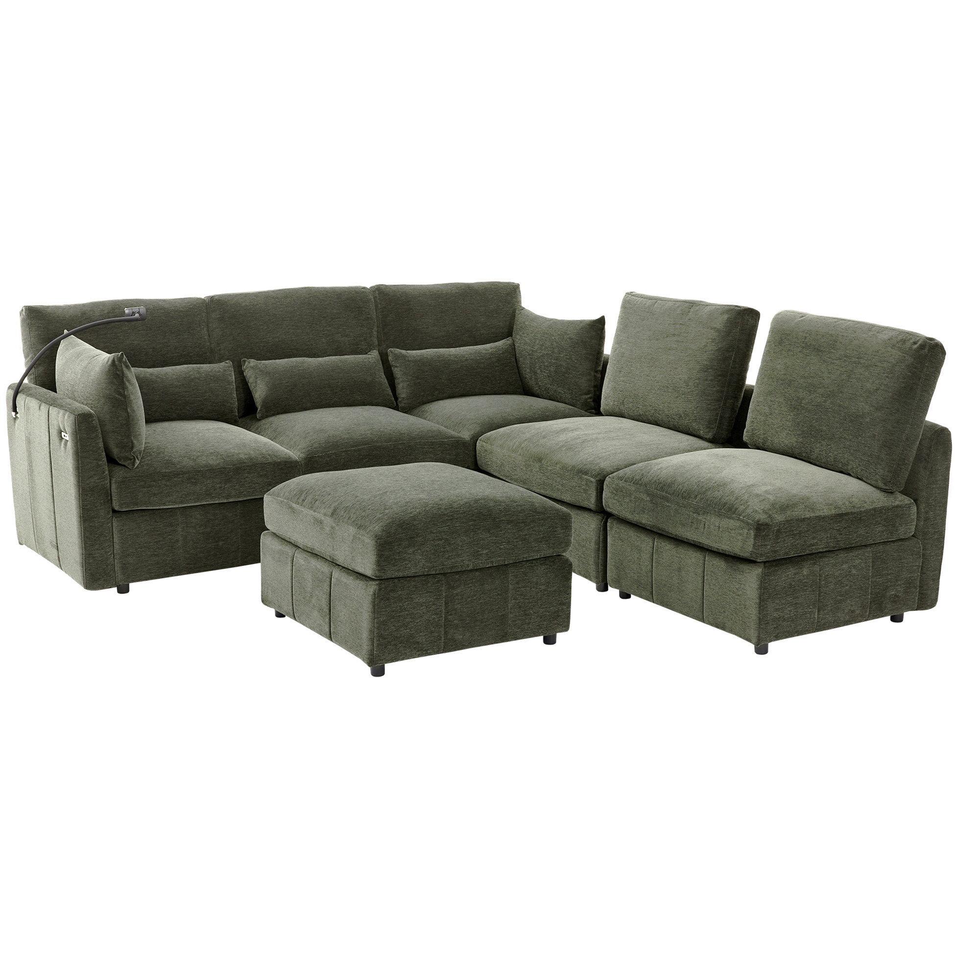 Ivy Bronx Modern Sectional Sofa Modular Sofa 85.4" U-Shaped Sofa Couch ...