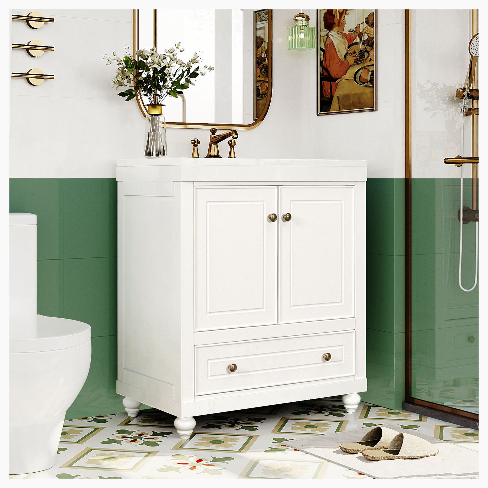 Winston Porter Shovan 30 Free Standing Single Bathroom Vanity With