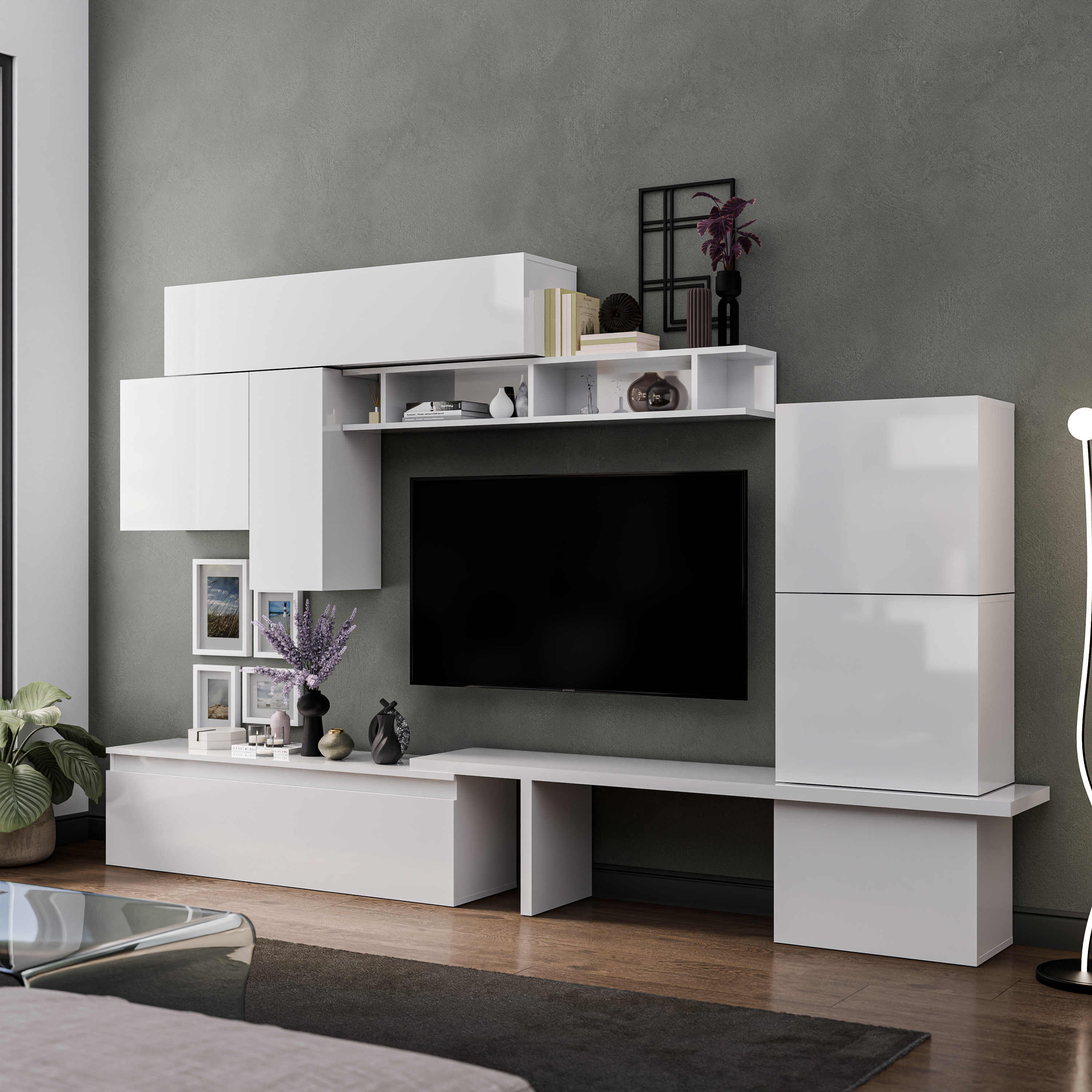 Ebern Designs Verona Moduler Modern TV Unit Wall Mount – Customizable ...