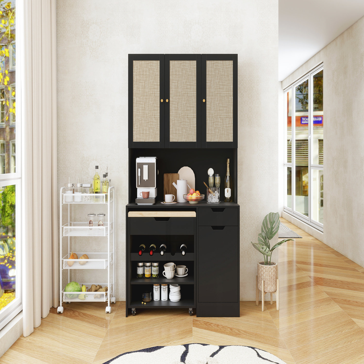 Bay Isle Home™ Versatile Kitchen Pantry Cabinet with Multiple Functions ...
