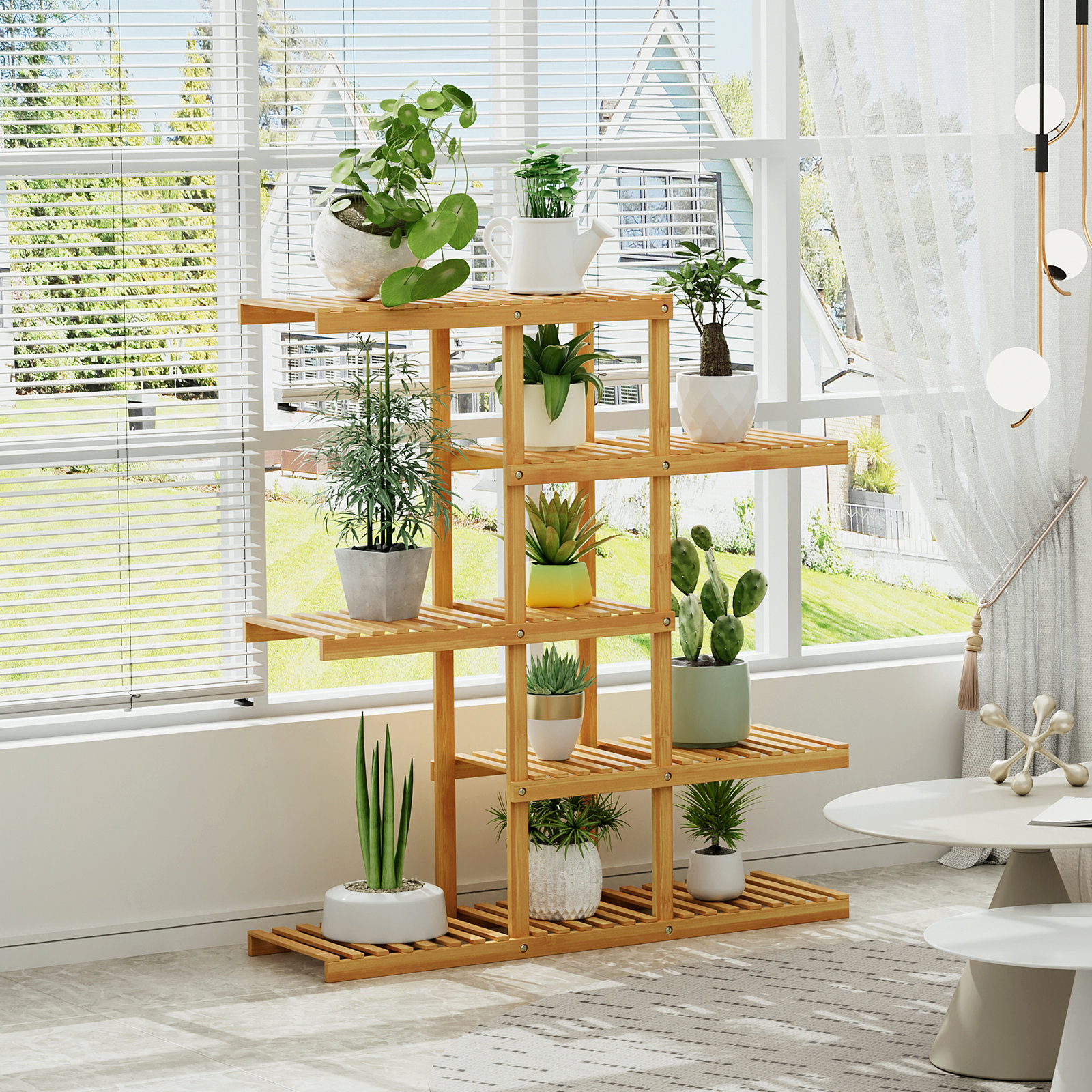 Arlmont & Co. Ximena Bamboo Plant Stand Flower Pot Shelf Rack Display ...