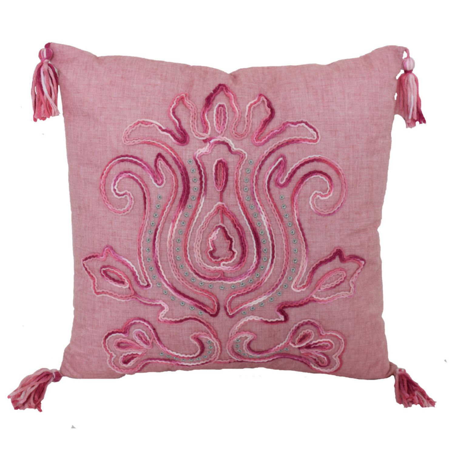 LEA Unlimited Inc. Tie Dyed Cording Embroidery Square Pillow Insert ...