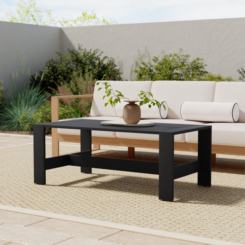 Joss & Main Sterling Metal Outdoor Coffee Table with Slat Top | Joss & Main