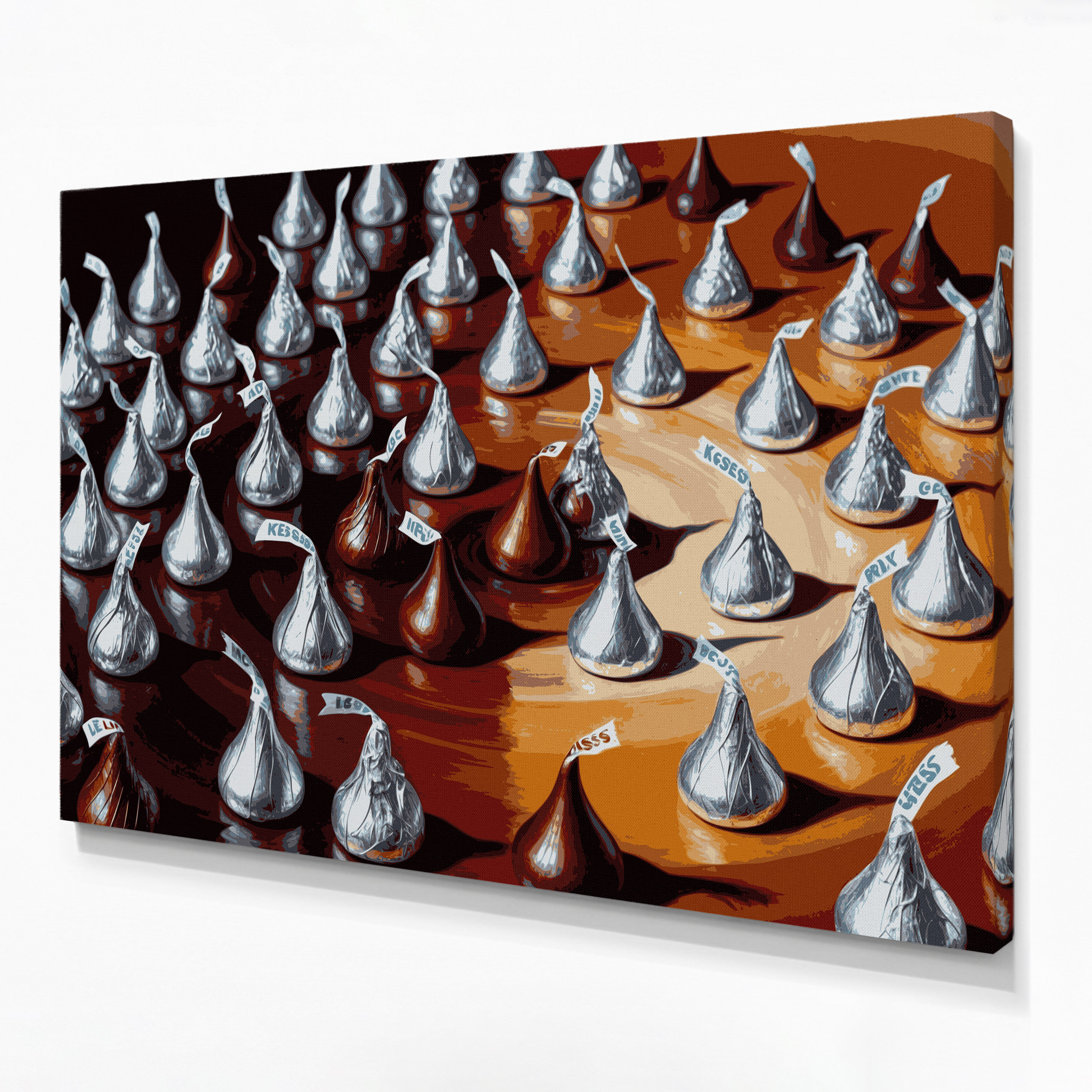 Ivy Bronx Desserts Hersheys Kisses Black Canvas Wall Art - Wayfair Canada