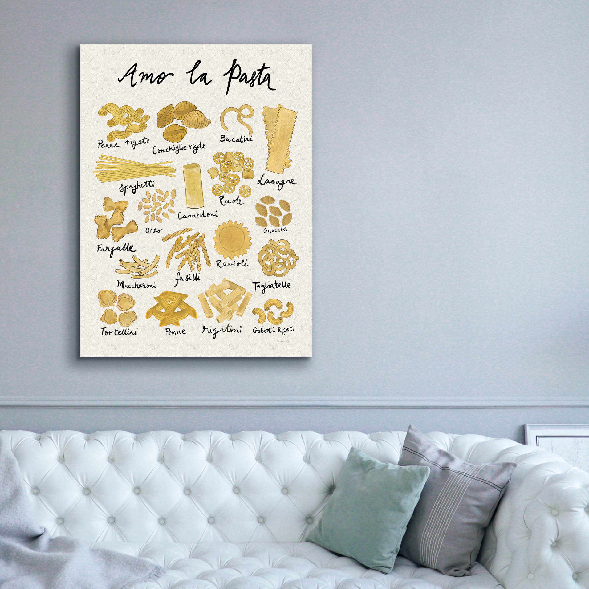 Epic Graffiti 'Pasta Italiana 1' by Farida Zaman Canvas Wall Art ...