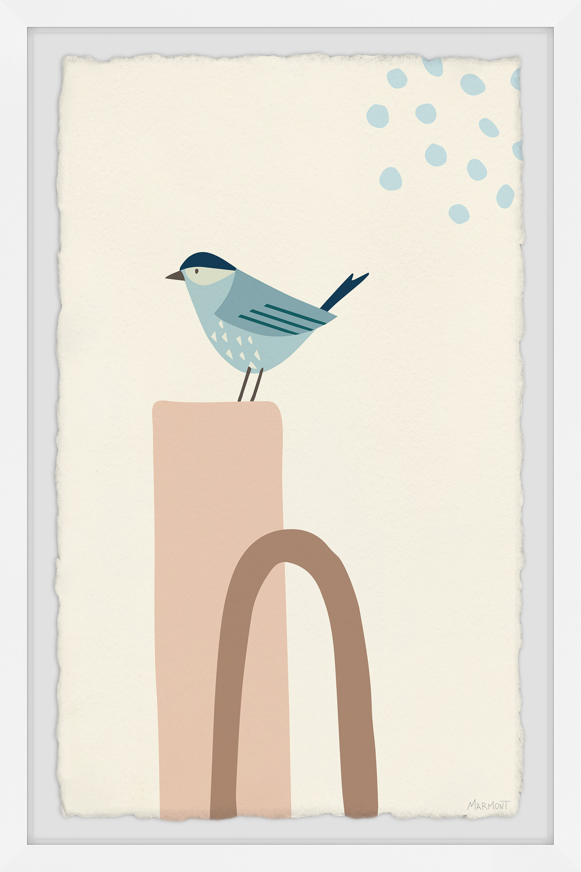 Isabelle & Max™ Adar Bird On Pillar Framed Print | Wayfair