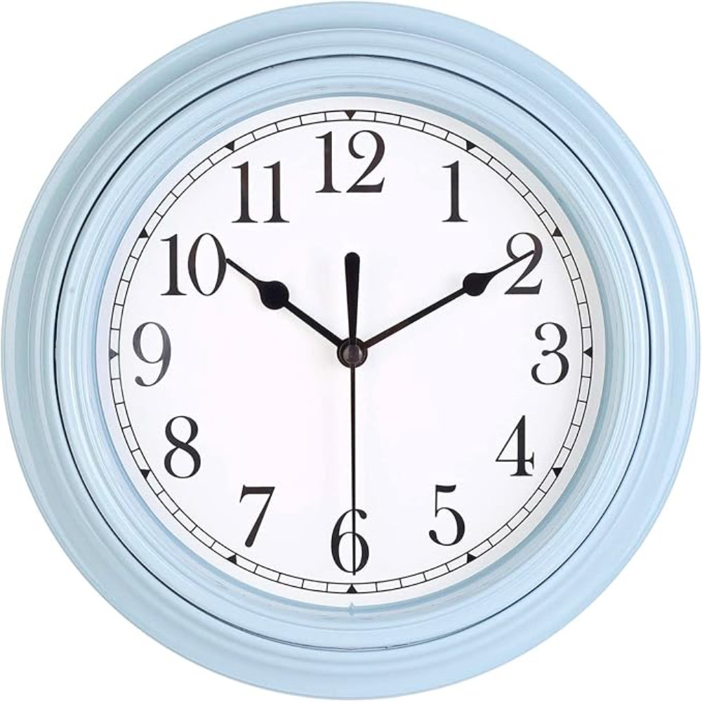George Oliver Silent Wall Clock Kitchen 9 Inch Retro Non-Ticking ...