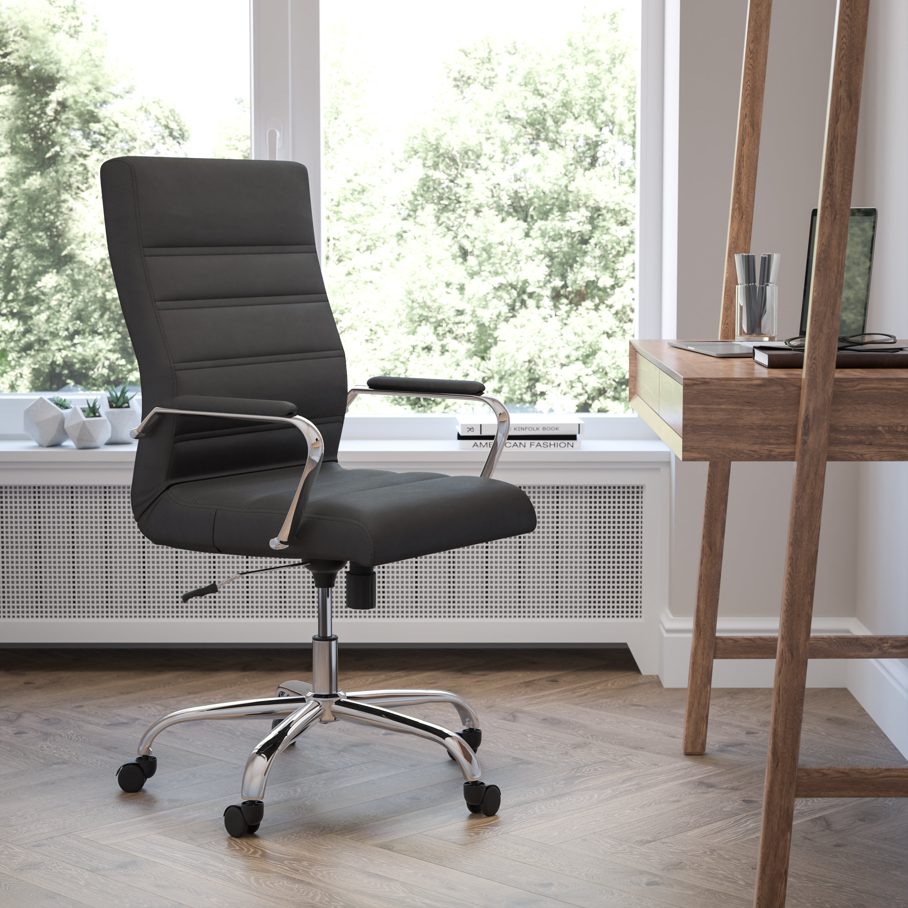 Wayfair Basics® Wayfair Basics Ergonomic Upholstered High-Back Swivel ...