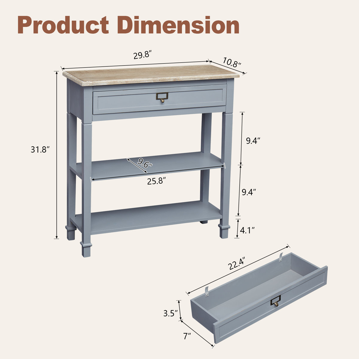 Charlton Home® Dyako 29.8'' Console Table & Reviews | Wayfair