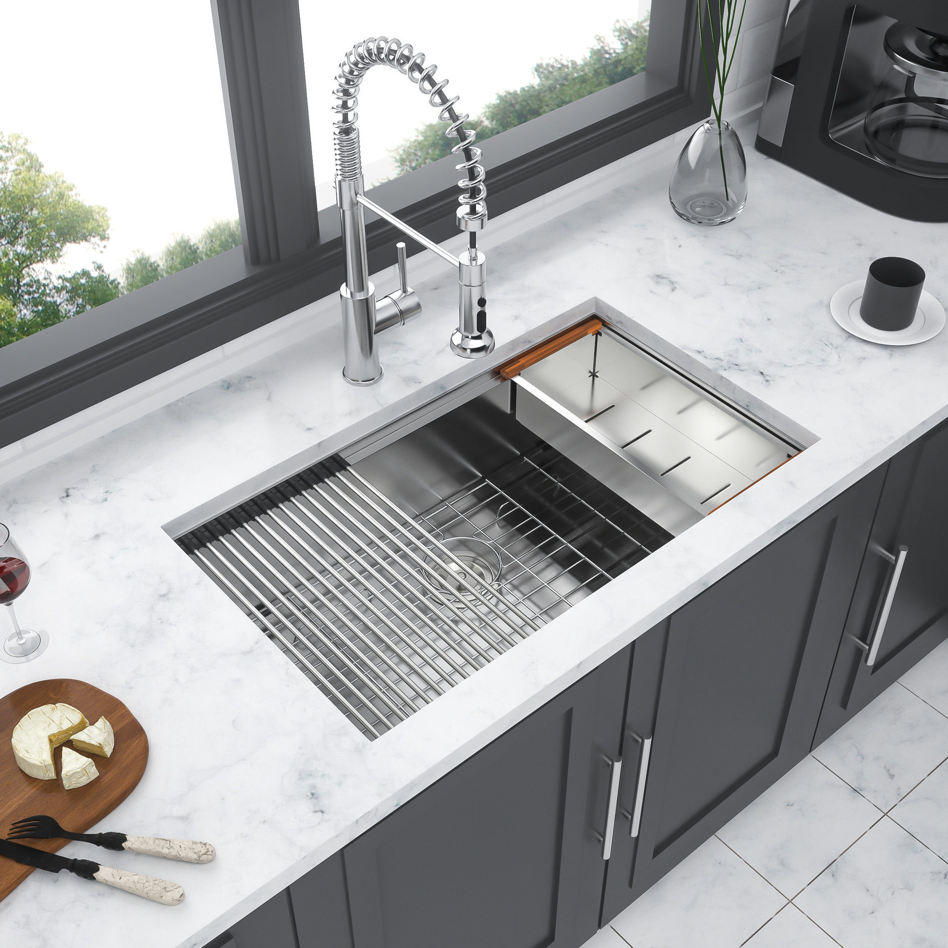 LavishLodge 30X18x10 Inch Undermount Basin - Stainless Steel ...