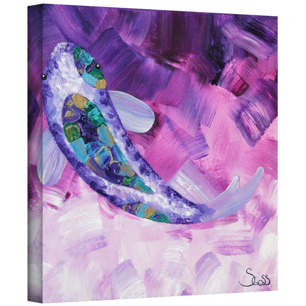 Ebern Designs 'Purple Koi' Painting Print on Wrapped Canvas - Wayfair ...