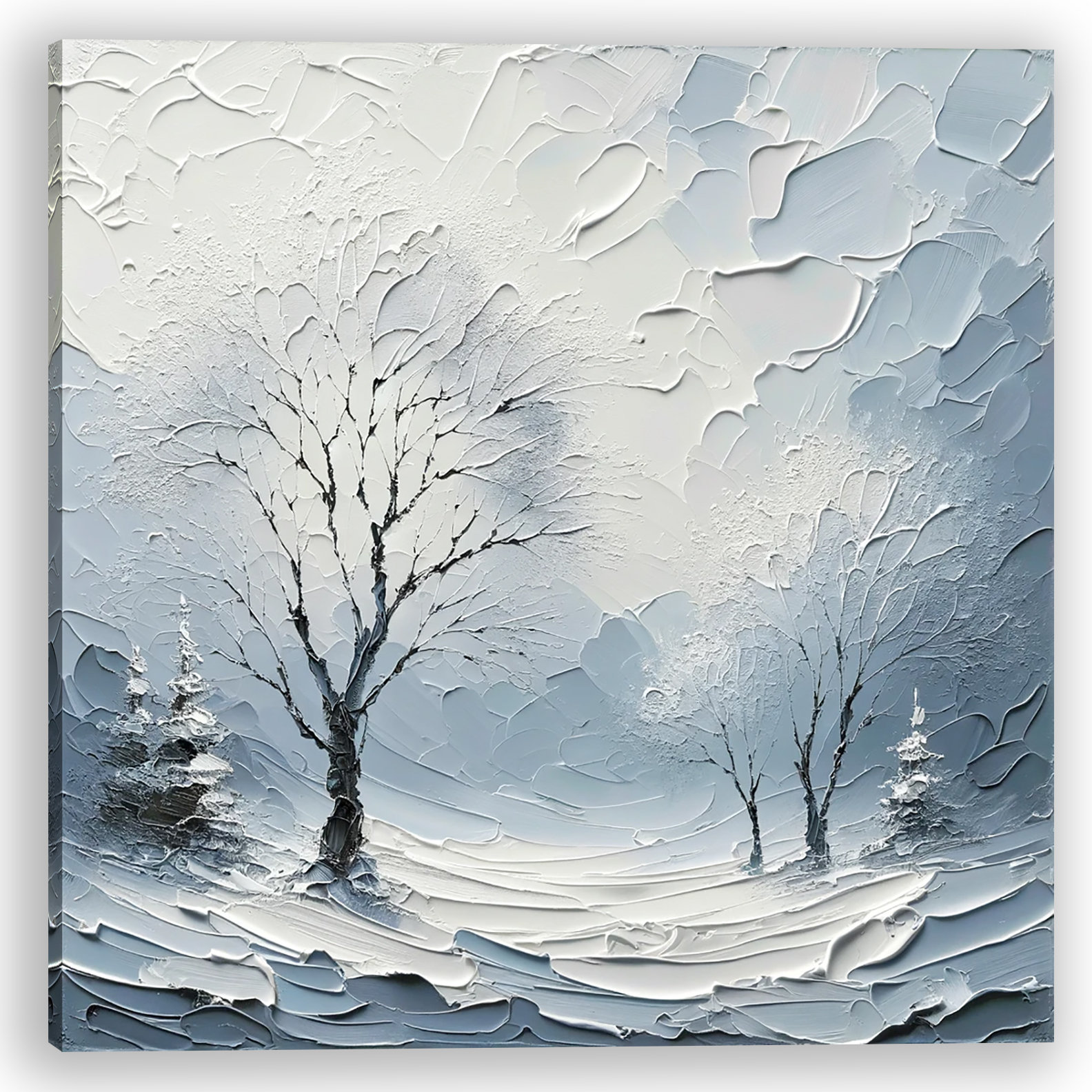 Winston Porter Whispers Of Winter: Textured Impasto Winter Trees On ...