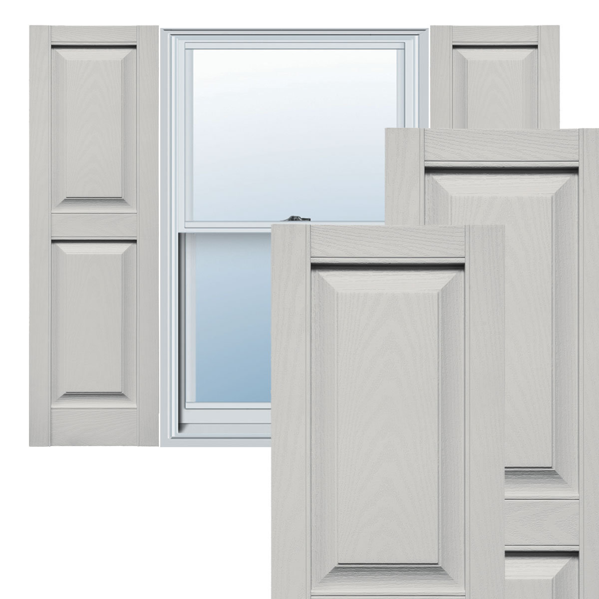 Ekena Millwork Lifetime Vinyl, TailorMade Panels, Raised Panel Shutters ...