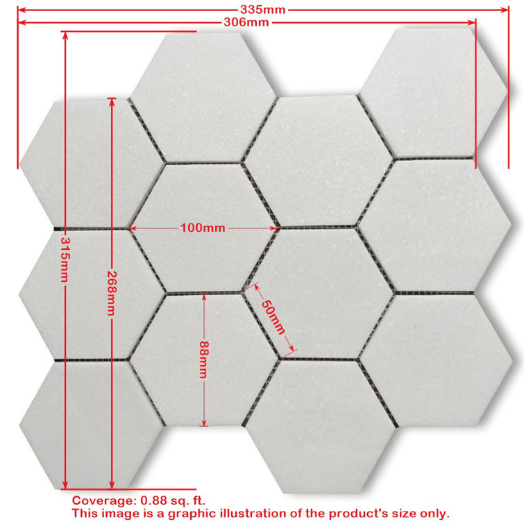 Marble Online Bardiglio Grey Marble 4 Inch Hexagon Mosaic Tile ...