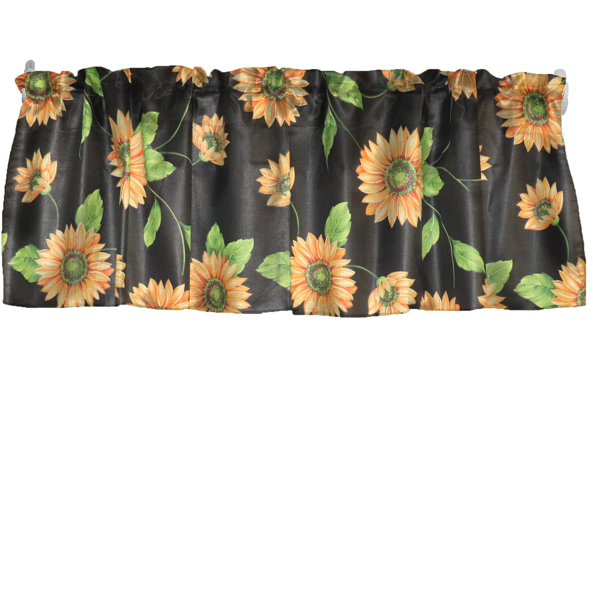 Rosalind Wheeler Sunflowers Print Window Valance | Wayfair