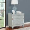 Rosdorf Park 2 Drawers Nightstand with Fret Work Detail in Silver ...