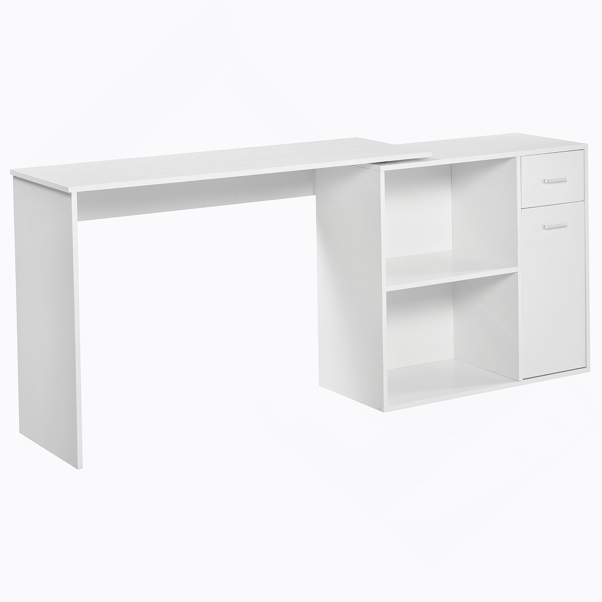 Ebern Designs L-Shaped Computer Desk,180° Rotating Corner Desk with ...