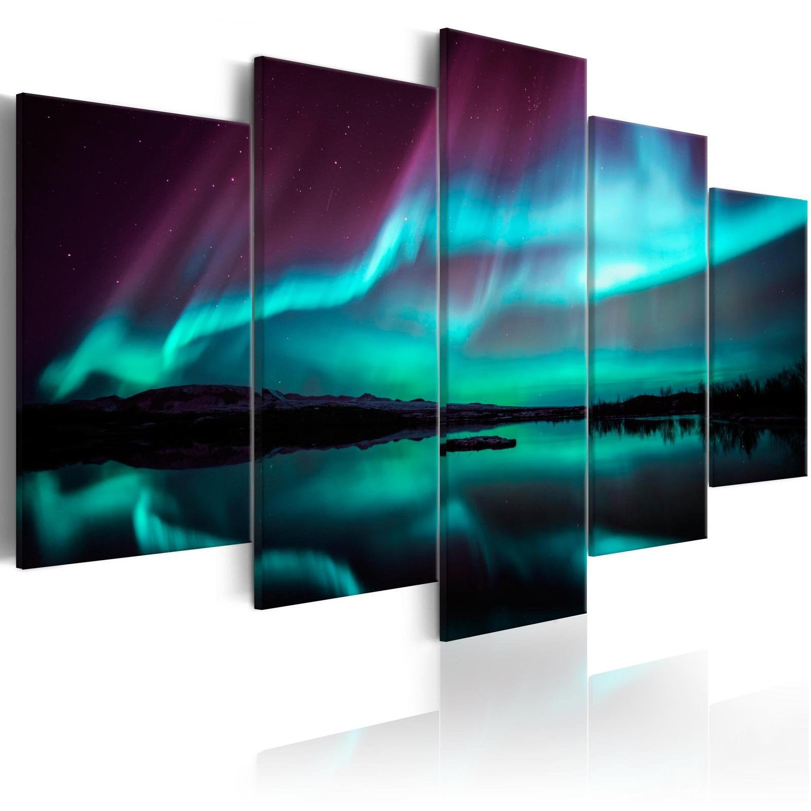 Latitude Run® Hendrikka Night Light On Canvas 5 Pieces Print | Wayfair