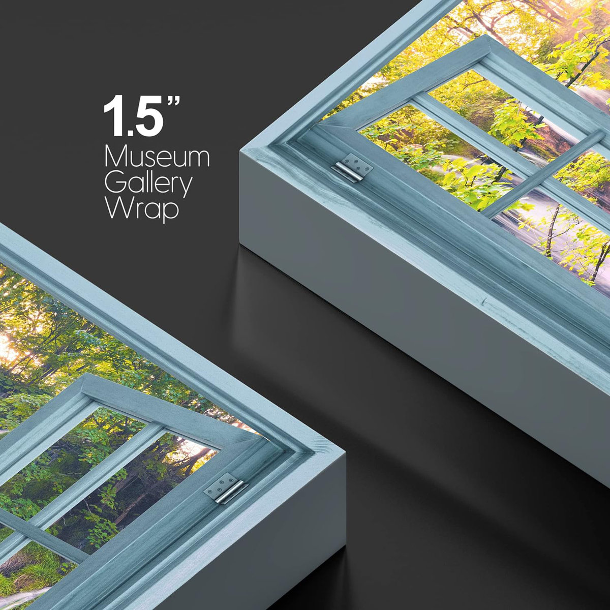 IDEA4WALL Window Scene "Window View Vibrant Mountain Forest Teal Lake ...