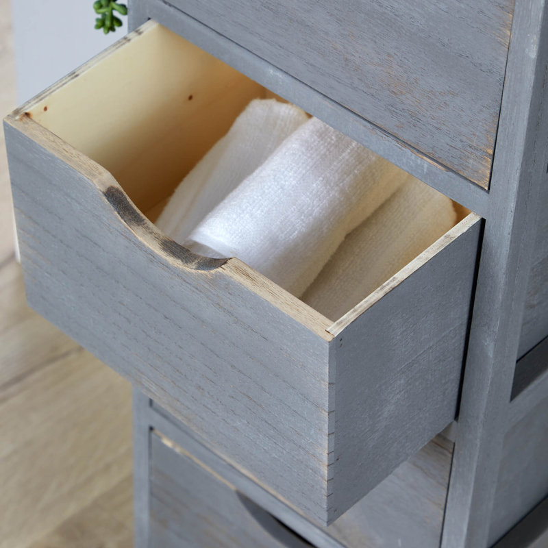 17 Stories Hemsby Fully Assembled 4 Drawer Chest Storage Unit - Grey ...