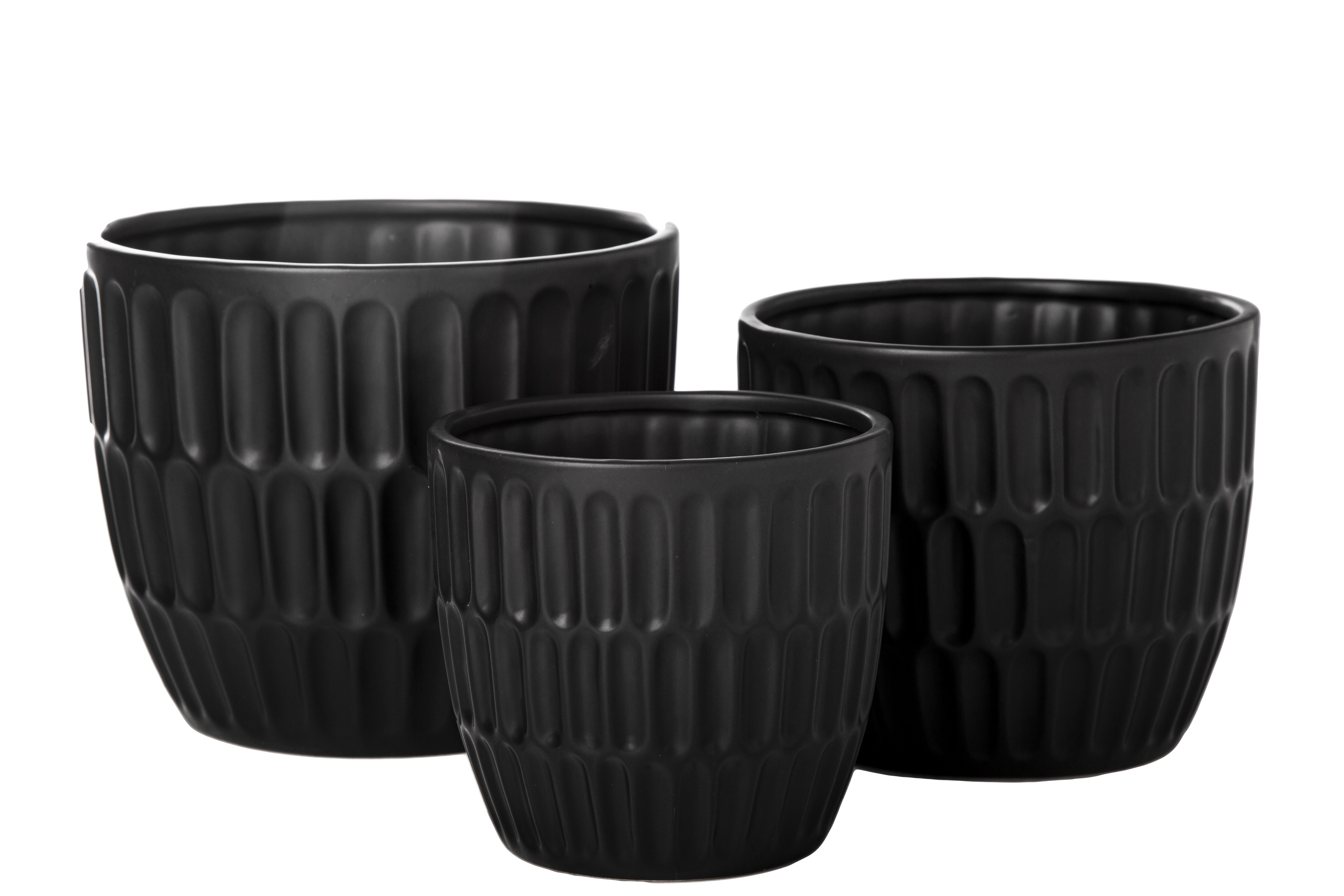 Dakota Fields Peepo 3-Piece Cearmic Pot Planter Set | Wayfair