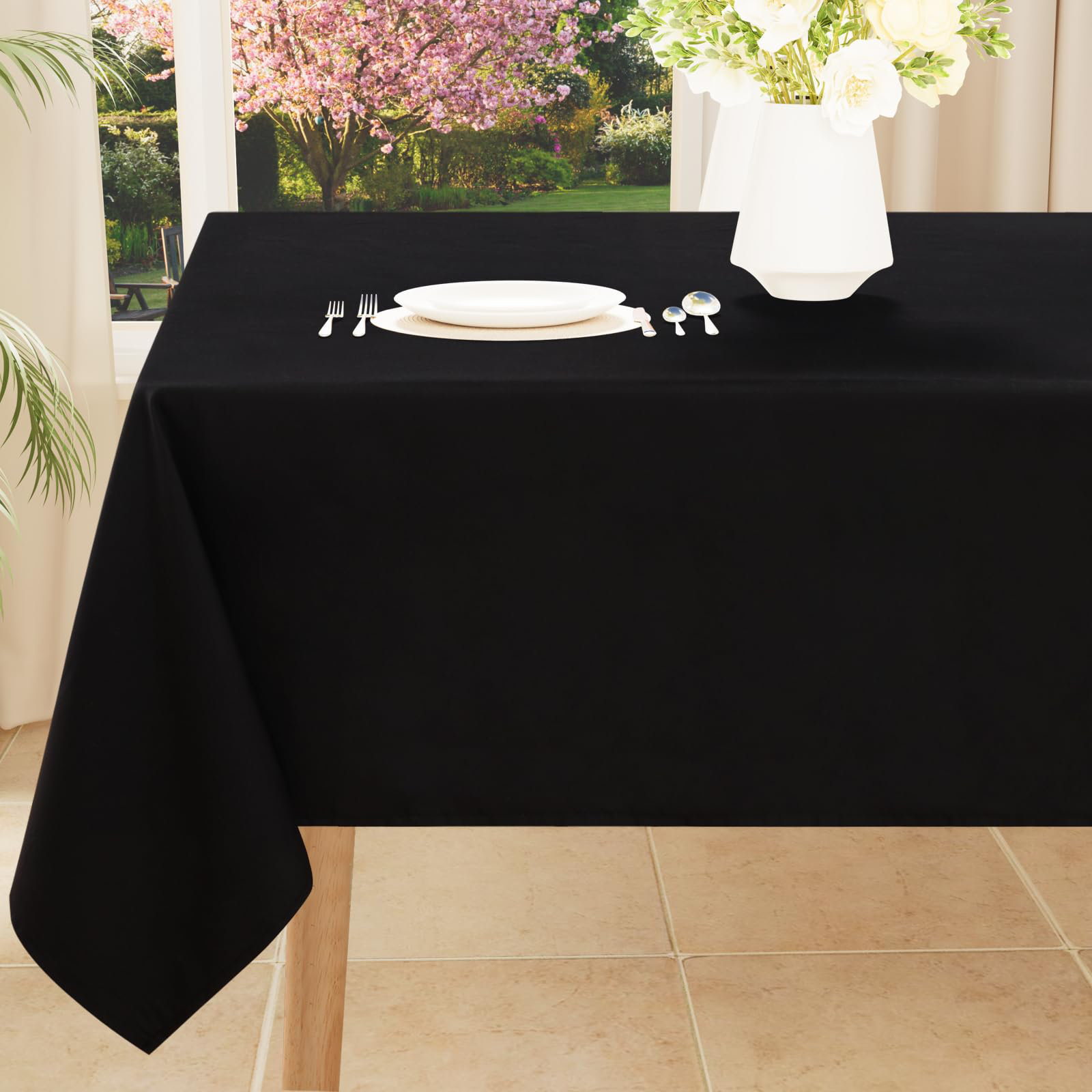 black buffet table cloth
