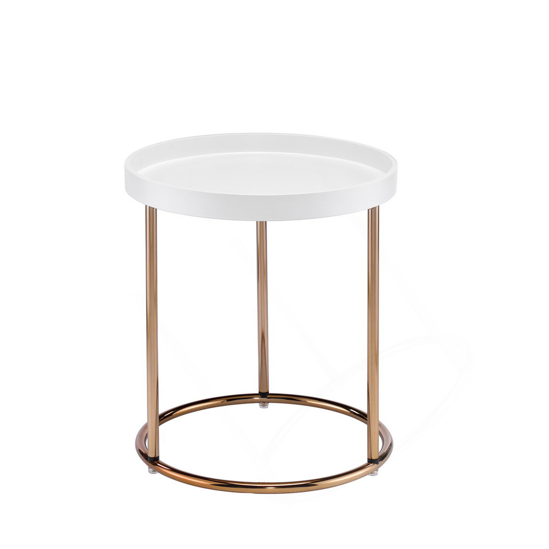 Red Barrel Studio® 21.75" White Edie Mid-Century Lipped Edge Side Table ...