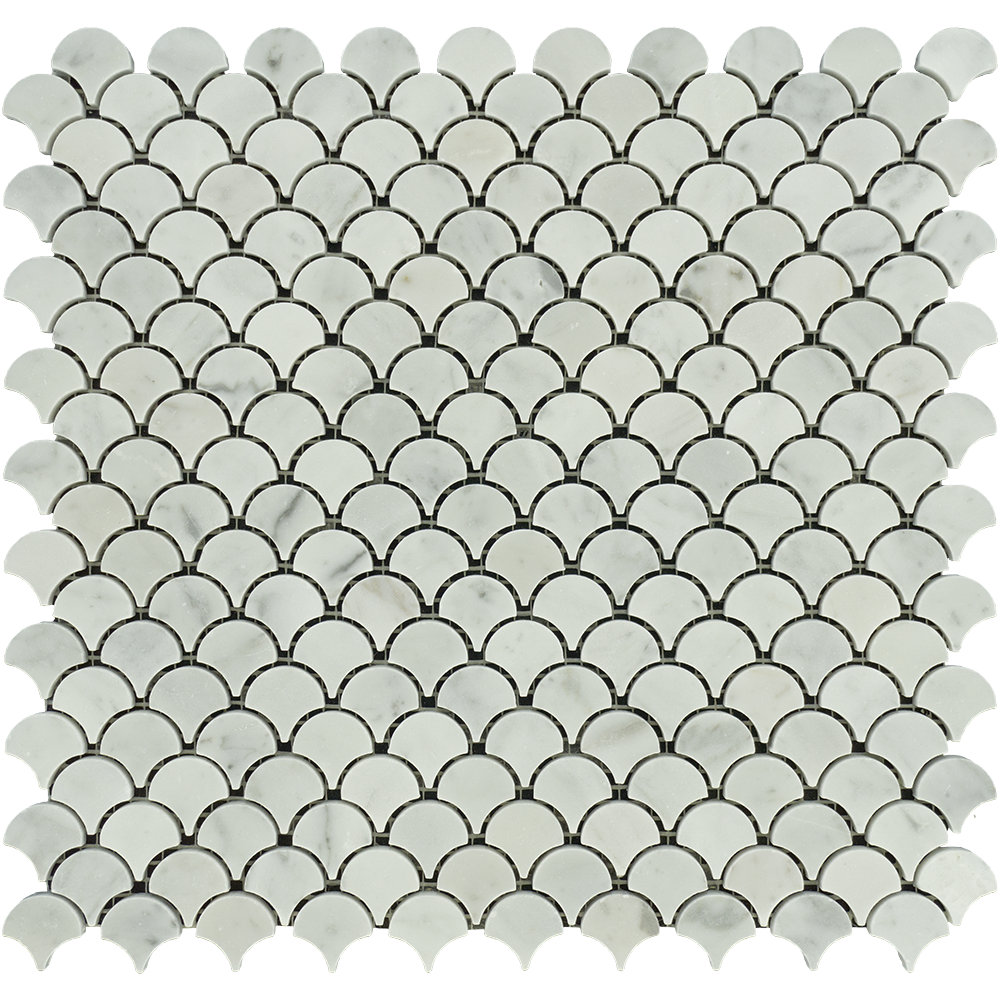 Stone & Tile Shoppe, Inc. Marble Fish Scale Mosaic Wall & Floor Tile ...