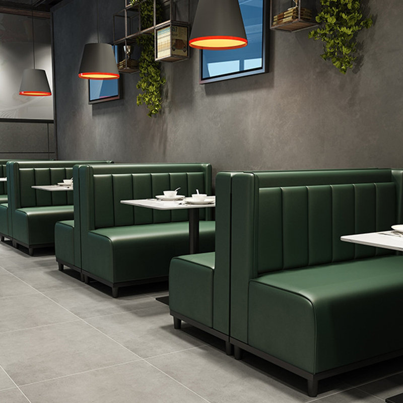 Canadian Linen Modern Casual Simple Cafe Restaurant Green Benches Faux ...