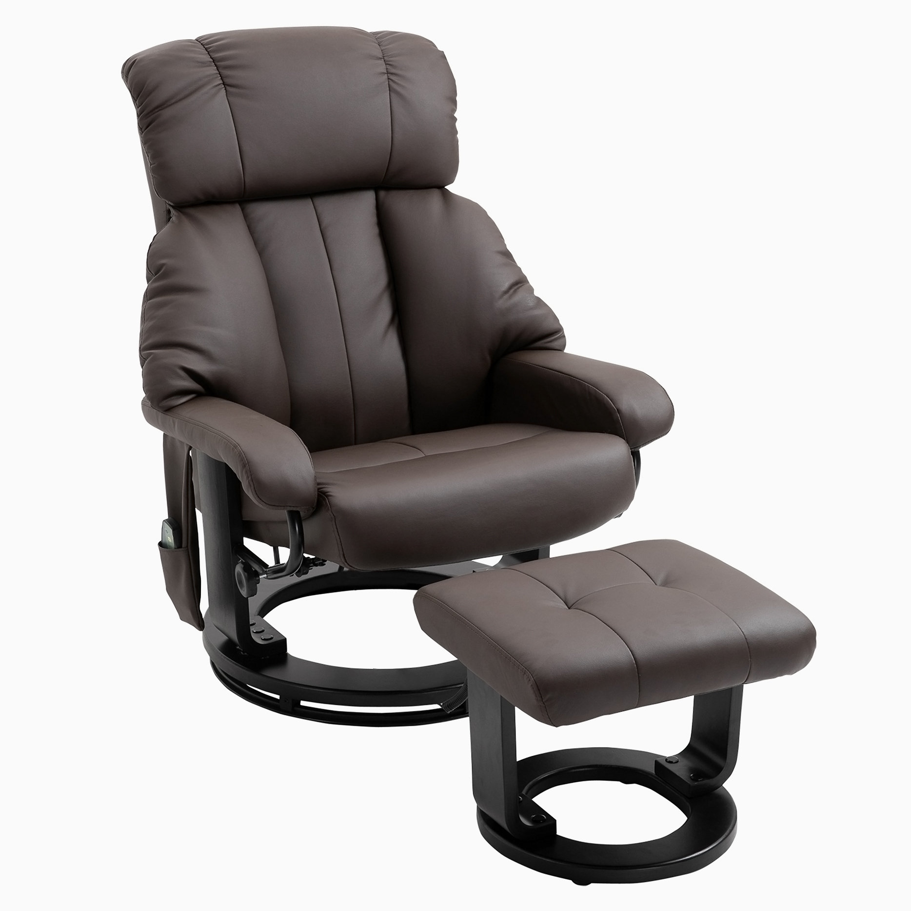 Latitude Run® Massage Recliner Chair with Ottoman, 360°Swivel Recliner ...
