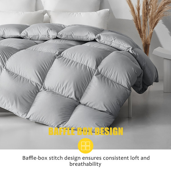 DOMDEC Winter Warmth Feather Down Quilted Comforter with Corner Tabs ...
