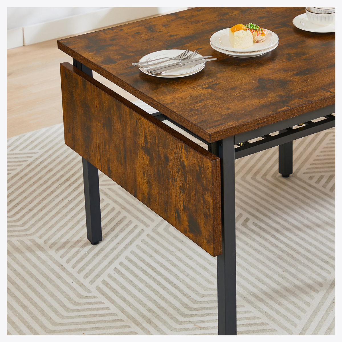 17 Stories Folding Dining Table, 1.2 inches thick table top, for Dining ...