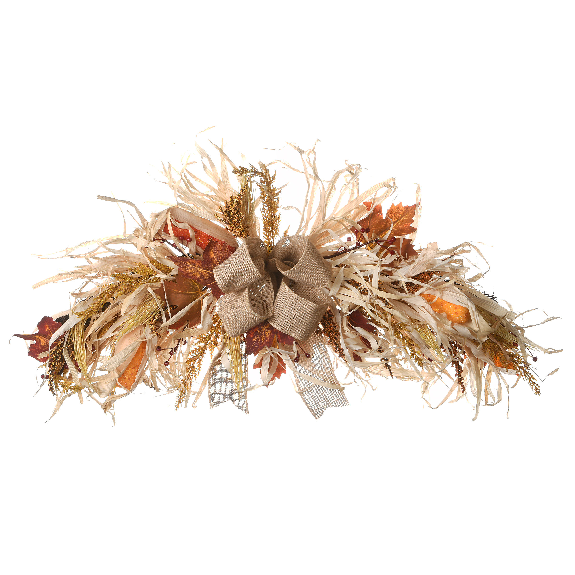 The Holiday Aisle® 32" Harvest Raffia Door Swag & Reviews | Wayfair