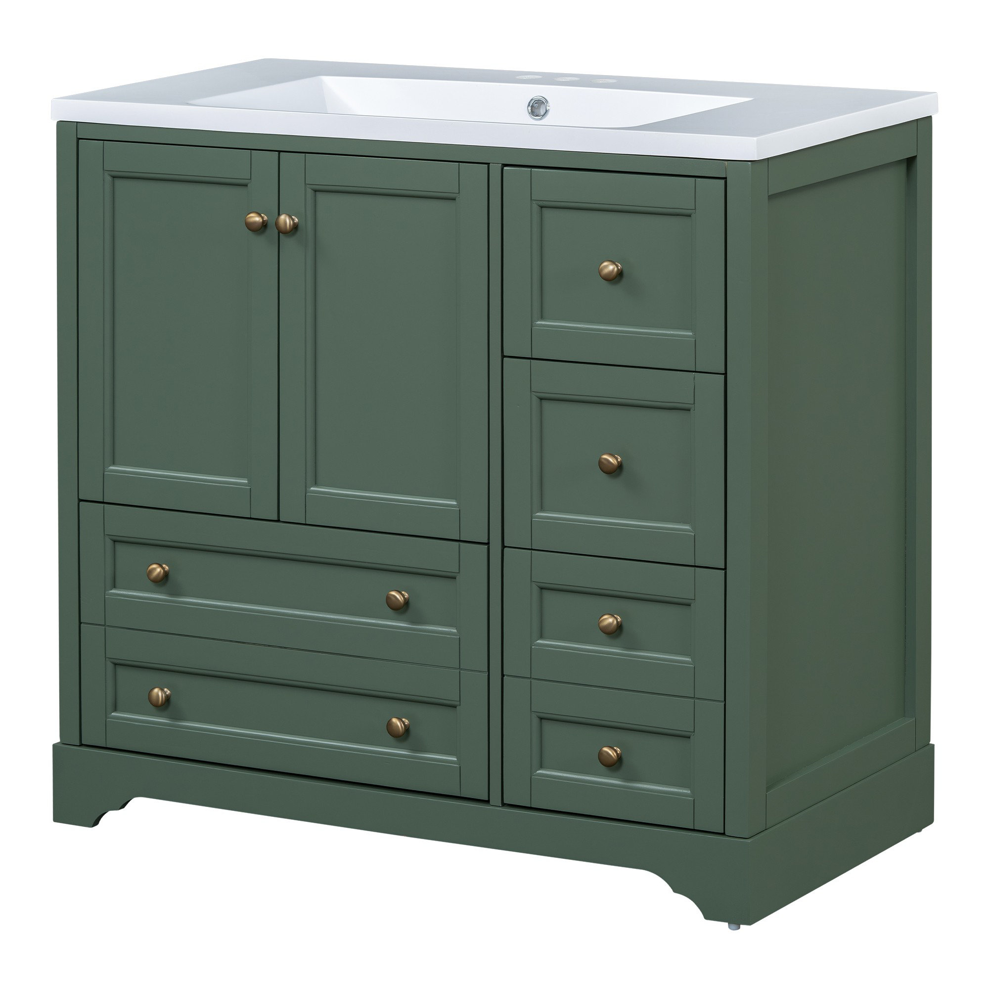 Winston Porter Solid Wood Freestanding Bathroom Vanities | Wayfair