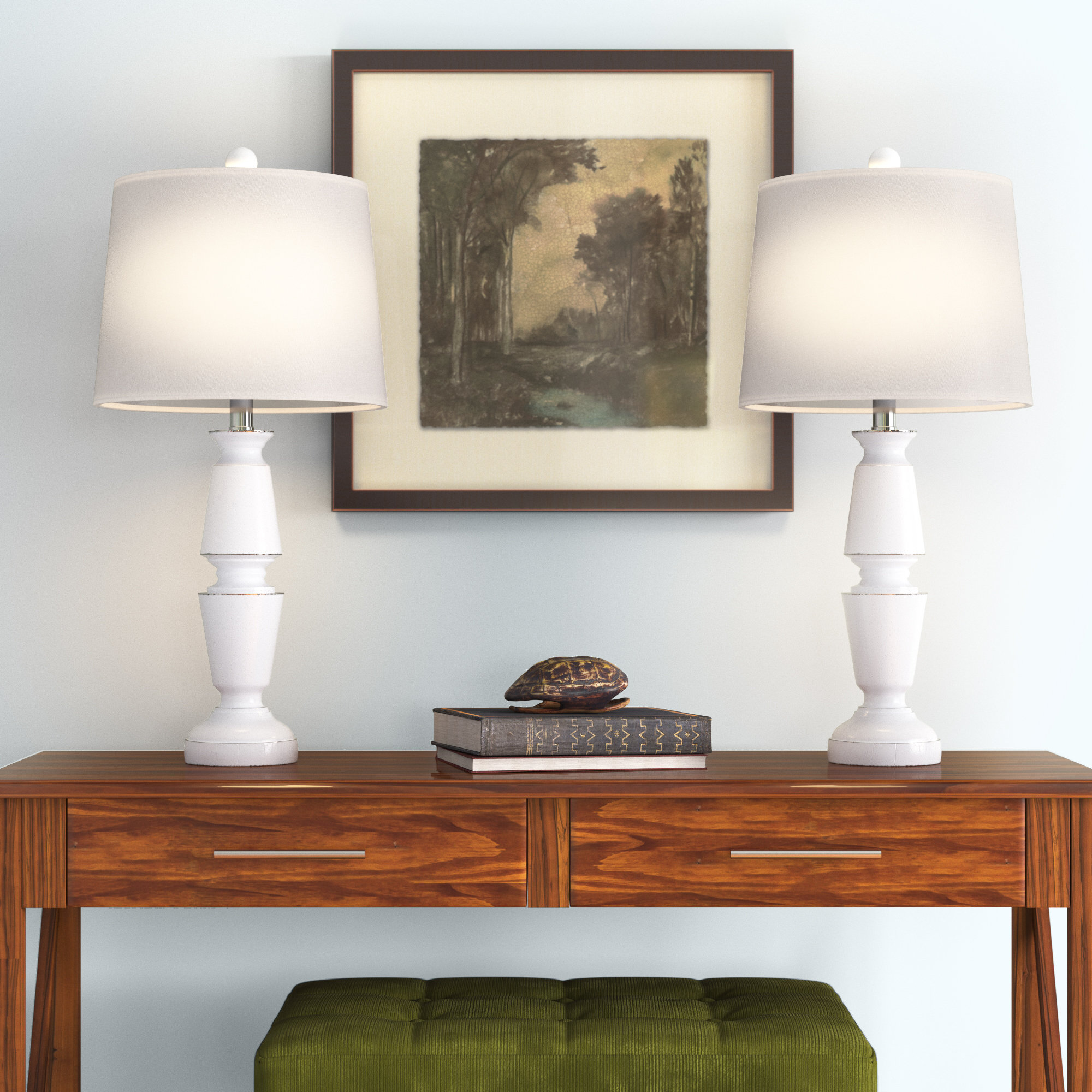 Andover Mills Gabbert 26.25" Off-White Table Lamp Set - Wayfair Canada