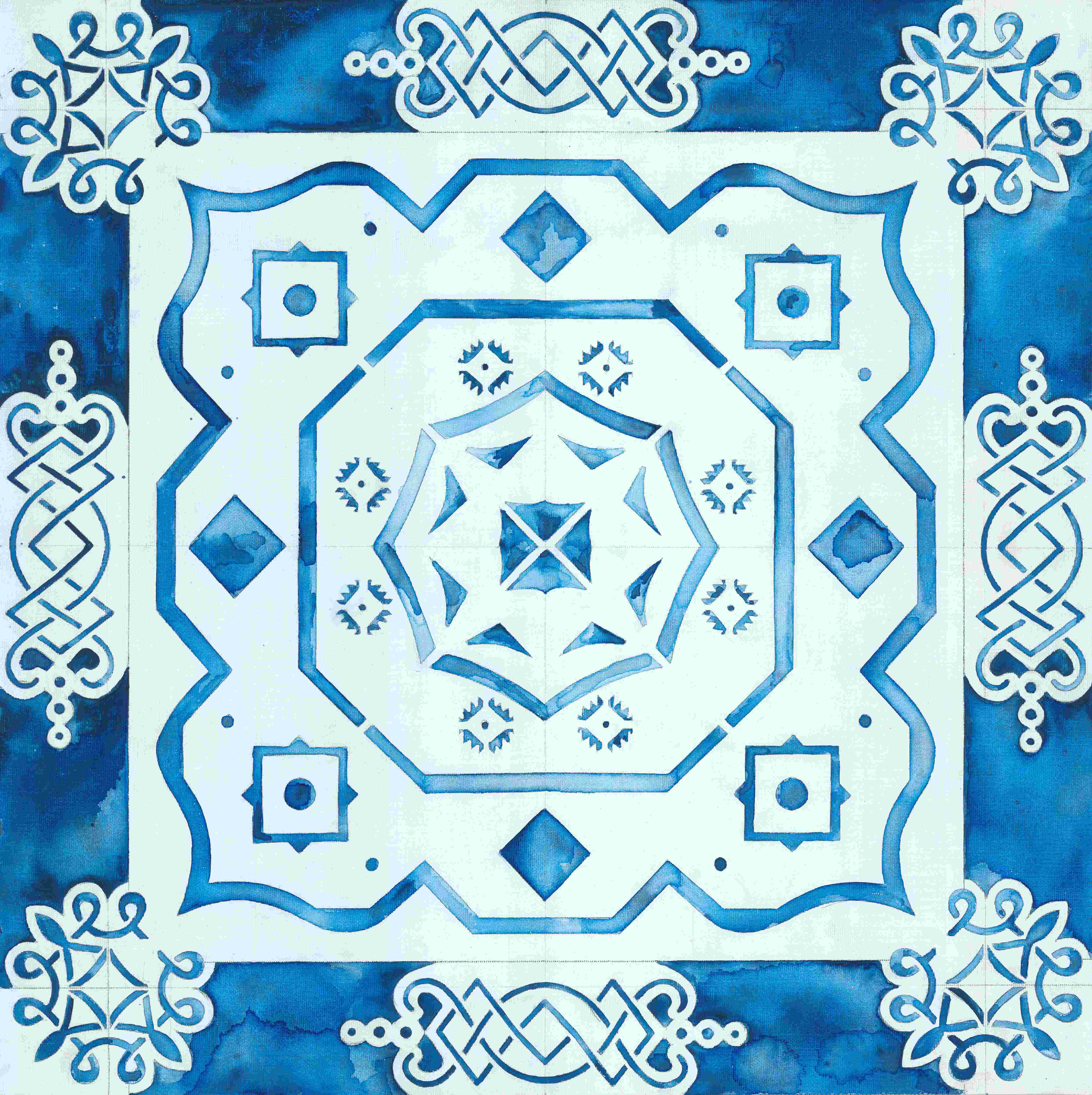 Bungalow Rose Shades Of Blue Square Tile Two - Wayfair Canada