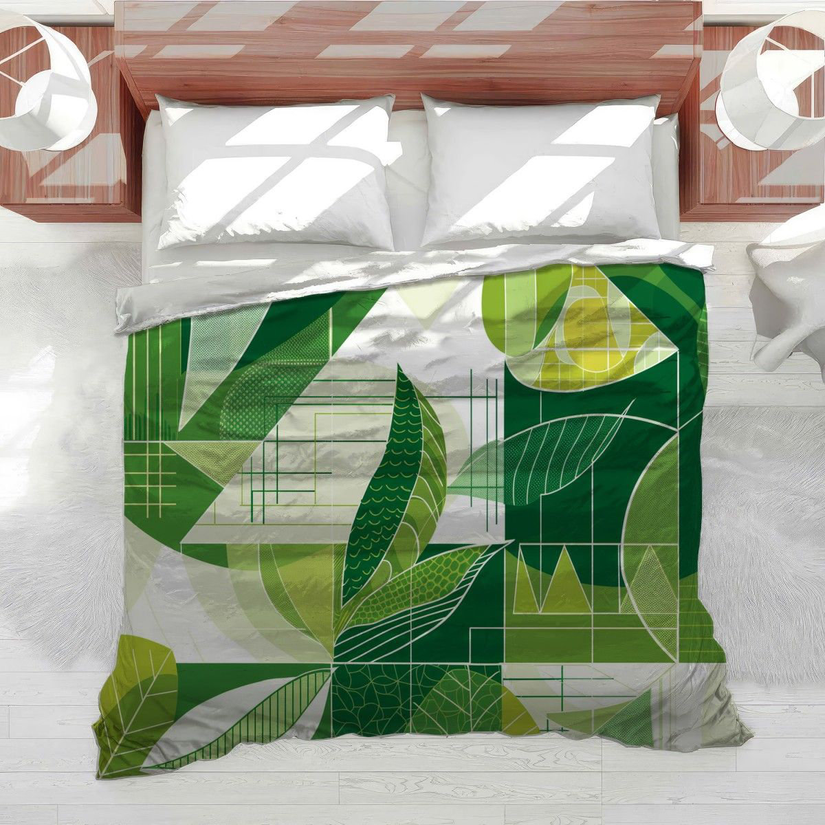 VisionDecor Trendy Floral Plush Botanical Bedding Nature Duvet Cover ...