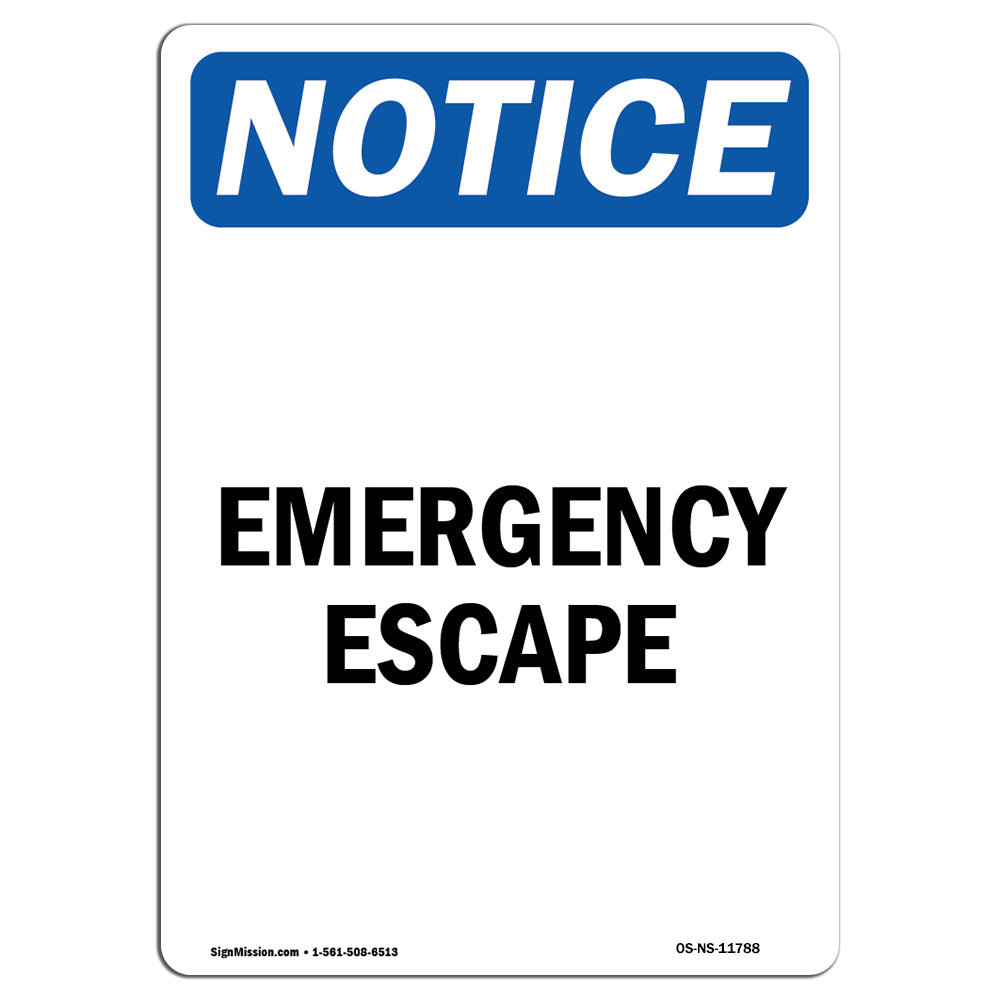 SignMission Notice Emergency Escape Sign | Wayfair