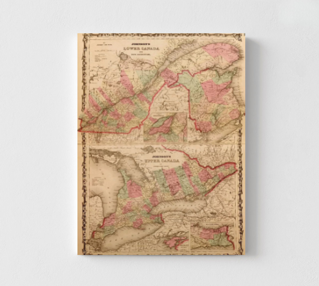 WeFrameArt Lower Canada And New Brunswick 1862, Canadian Map Poster ...