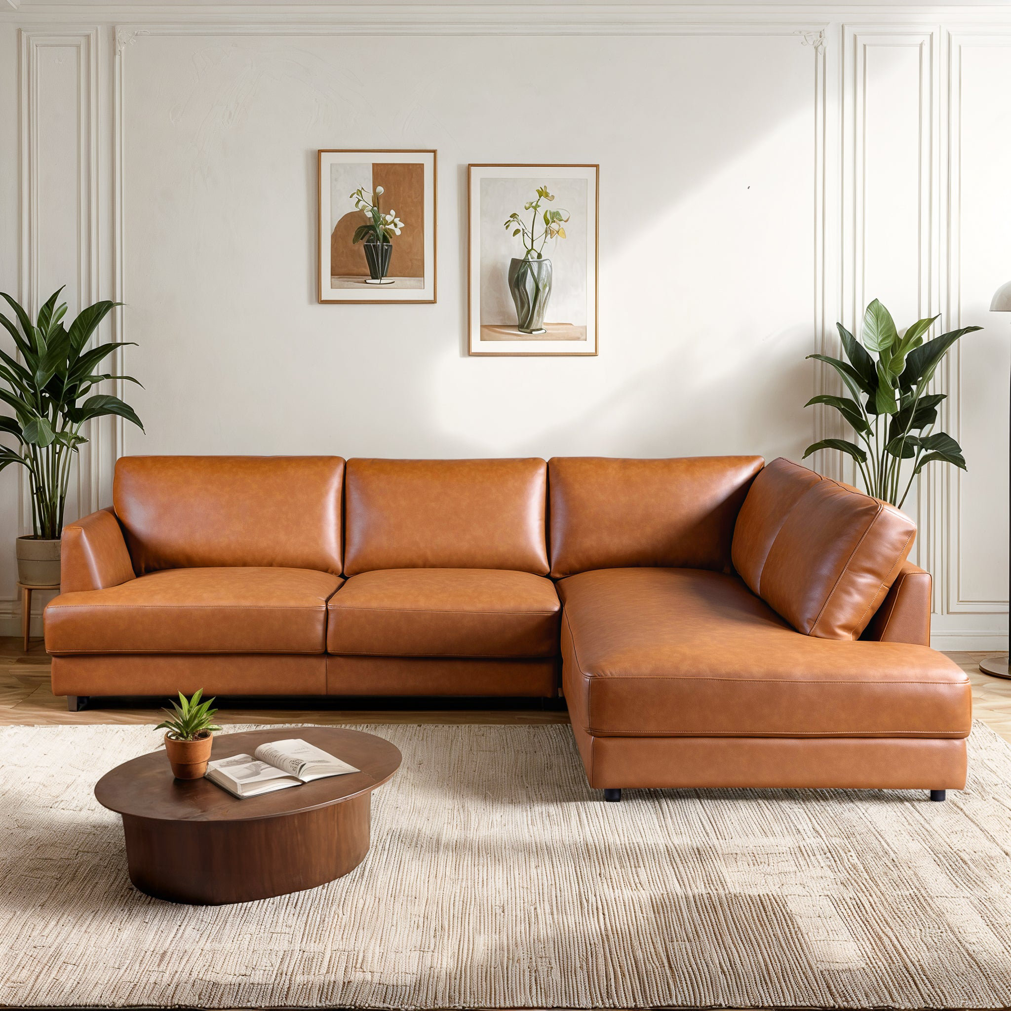 Corrigan Studio Modern Genuine Leather Sectional Sofa - Wayfair Canada