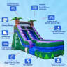 GOOSH 14' x 21' Purple Tropical Commercial Grade Water Slide with ...