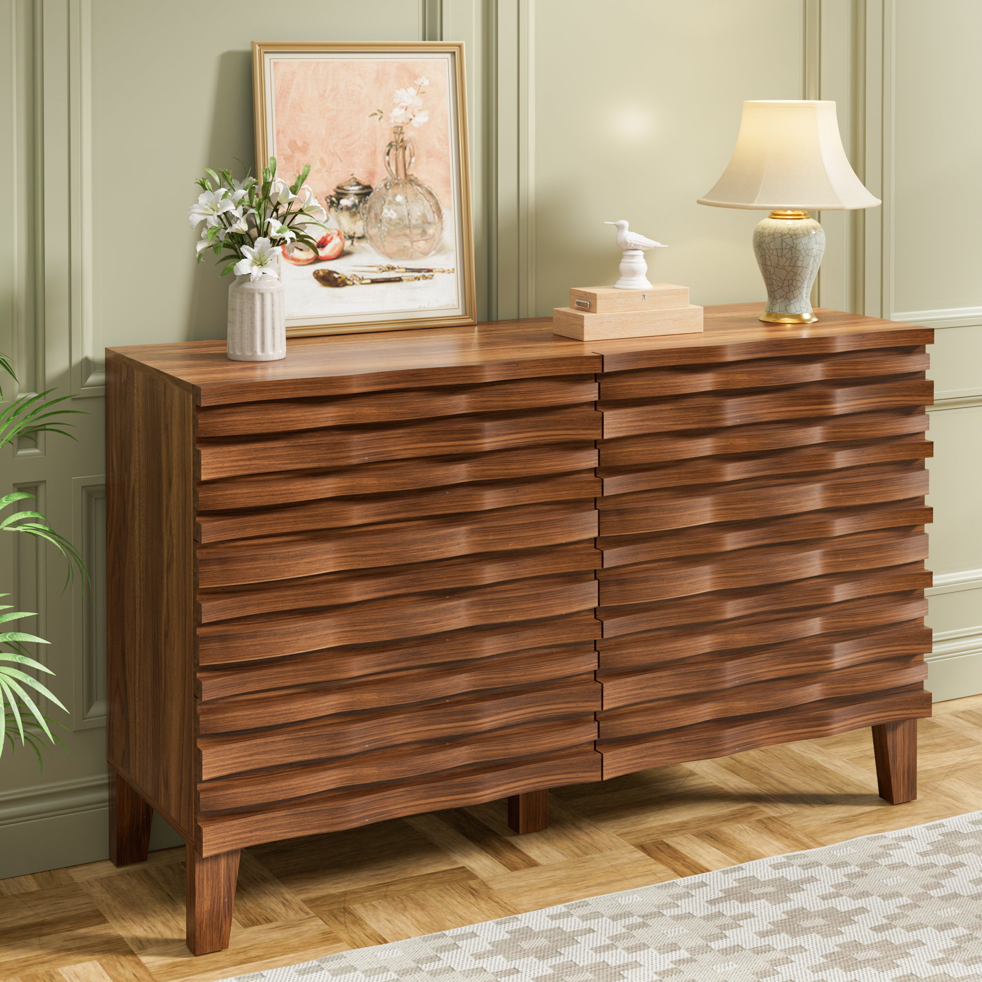 Latitude Run® 6 Solid Wood Drawer 47.2" W Double Dresser - Wayfair Canada