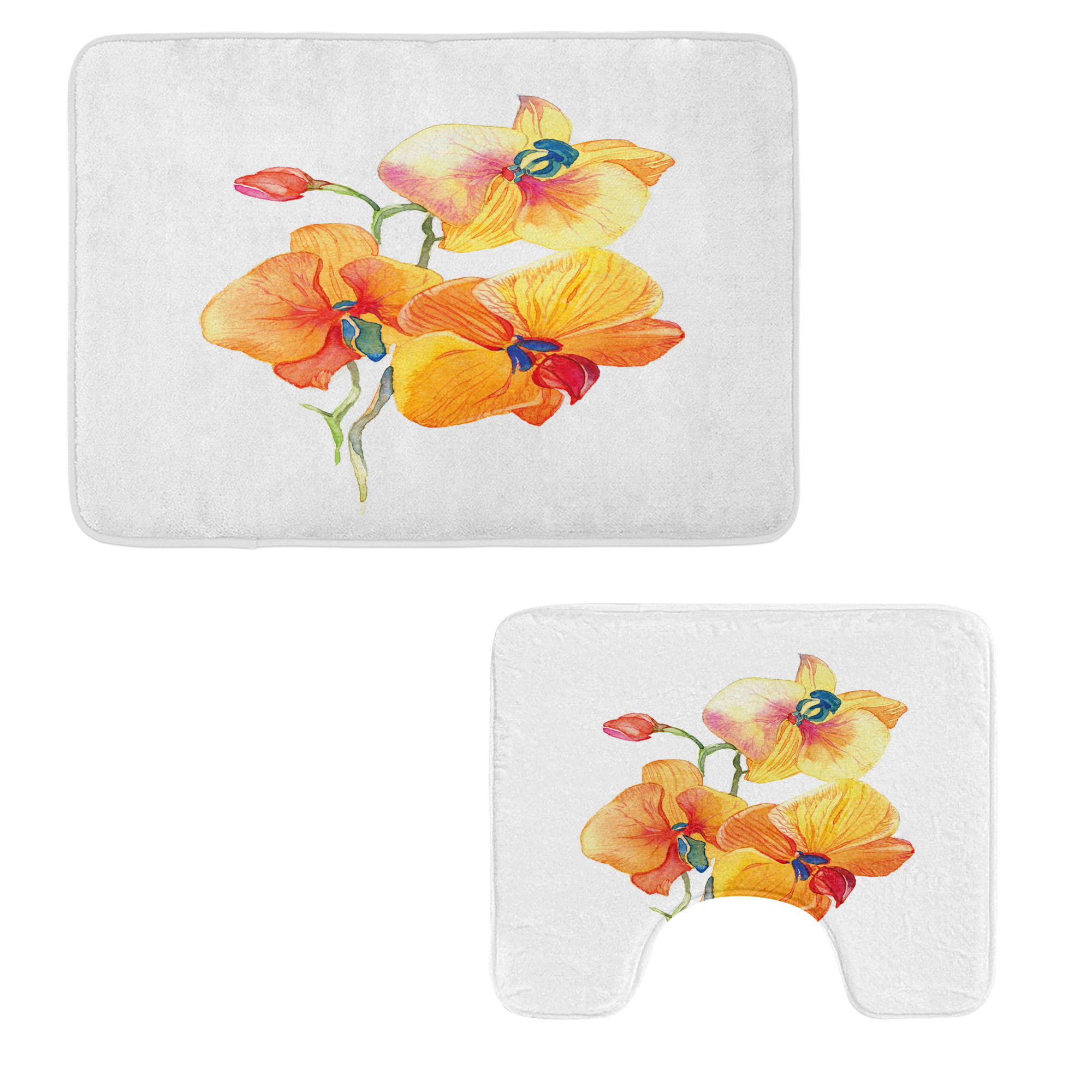 East Urban Home Garden Bathroom Rug Set 2 Pieces Rectangle & Contour ...